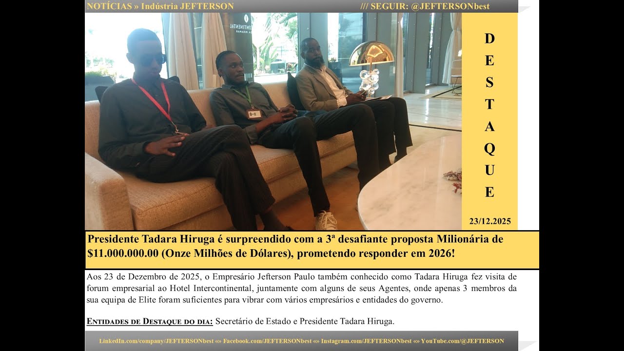 Presidente Tadara Hiruga é surpreendido com a 3ª desafiante proposta ...
