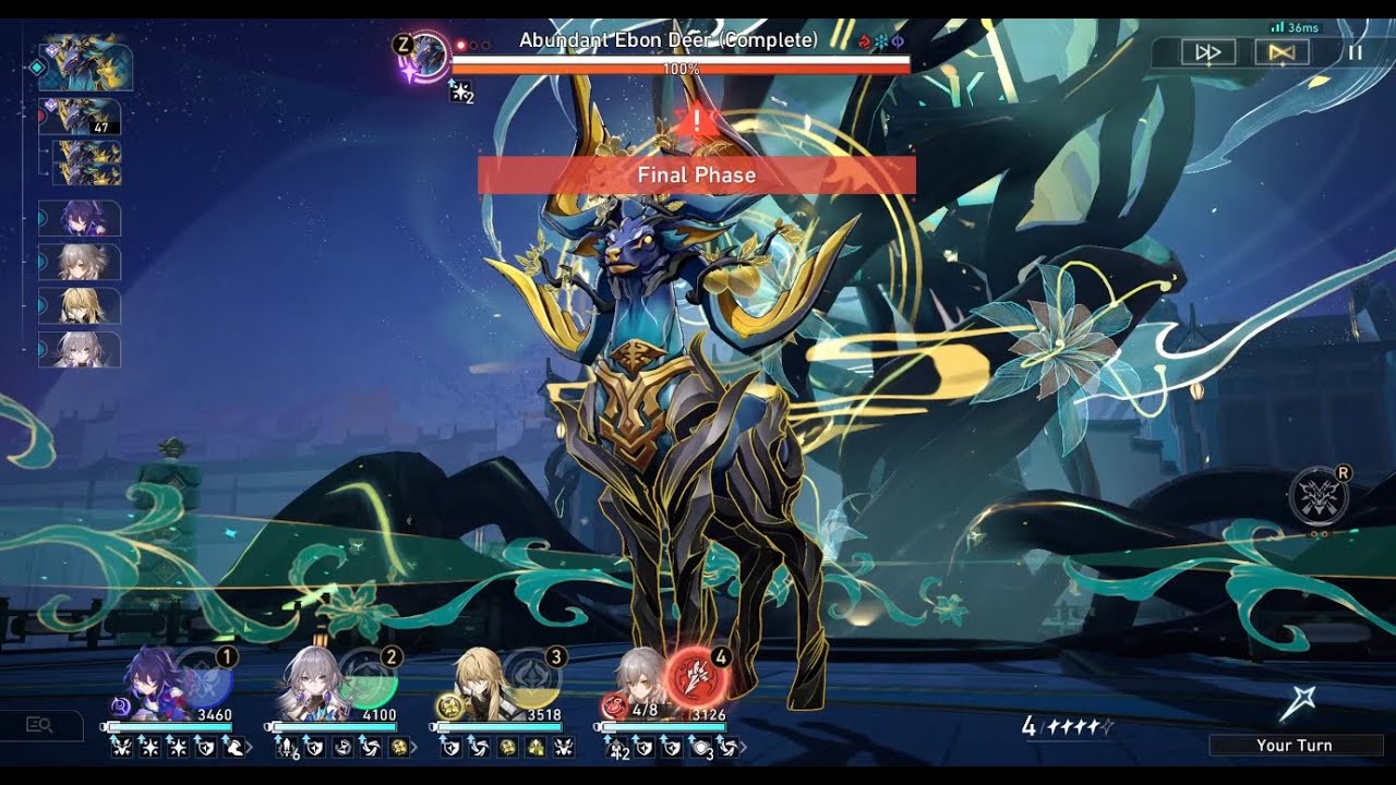 Only Auto Battle Ebon Deer Honkai Star Rail Final Difficulty - YouTube