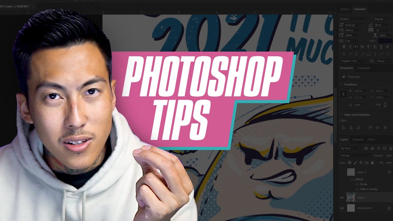 Random Photoshop Tips when Designing T-Shirts for Beginners - YouTube