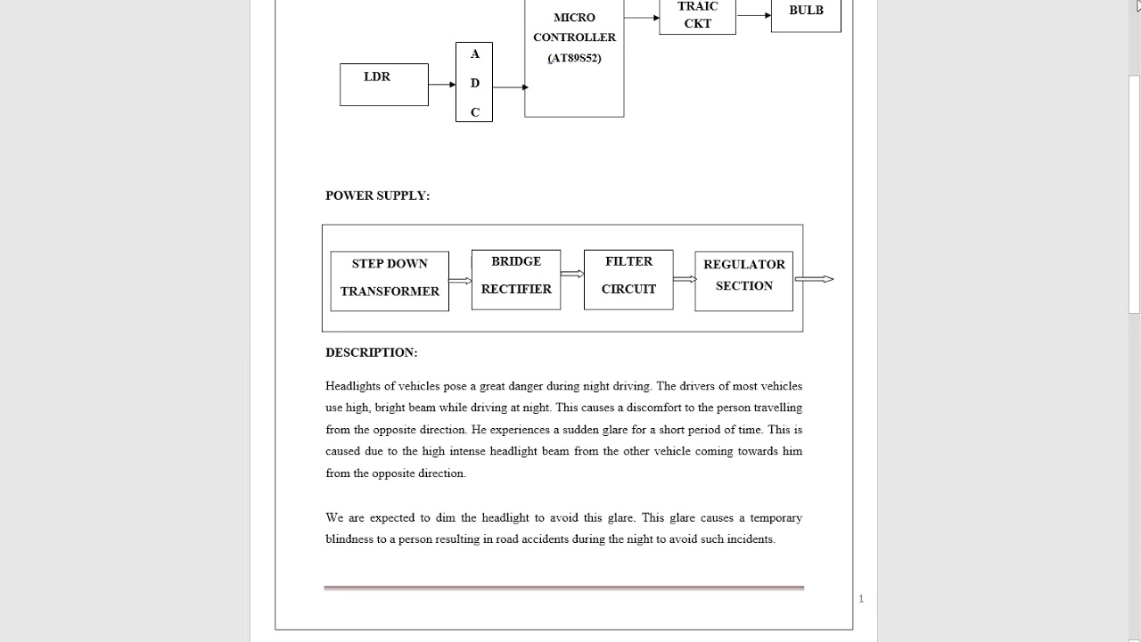 Automatic Head light Intensity control for vehicles to avoid accidents ...
