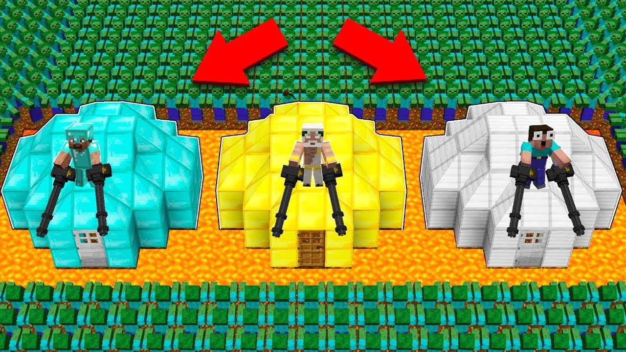 1000 ZOMBIE ARMY vs MEGA BUNKER! BATTLE BUNKER PROTECT! in Minecraft ...