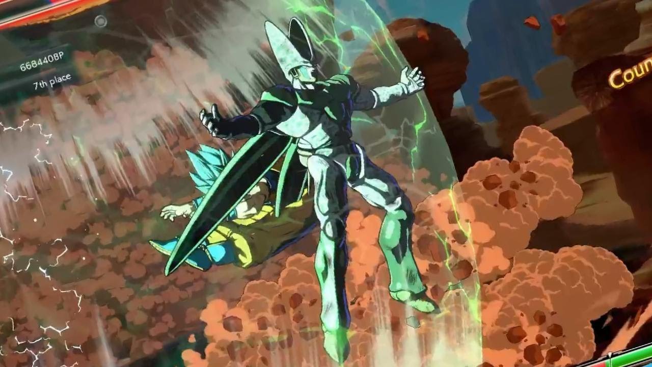 DRAGON BALL FighterZ Super Perfect Cell absorbs SSGSS Goku - YouTube