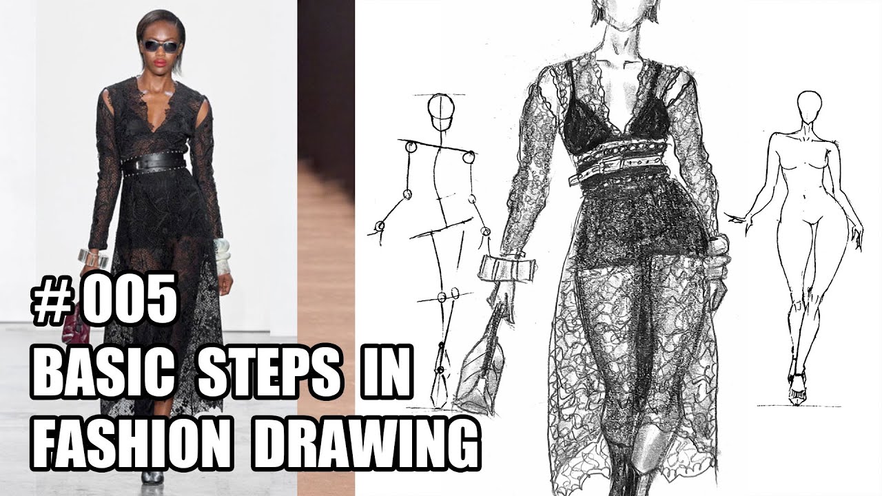 How to Draw Esther Samuel in a Bibhu Mohapatra Dress | Basic steps in ...