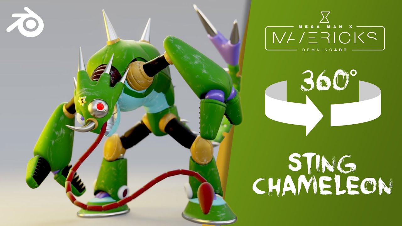 3D STING CHAMELEON - Character 360° View 🦎 - made in Blender - YouTube