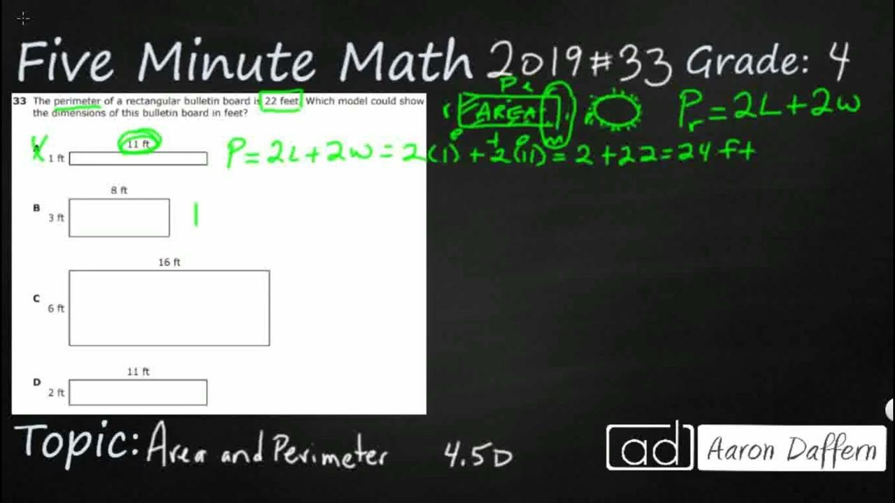 4th Grade STAAR Practice Area and Perimeter (4.5D - #9) - YouTube