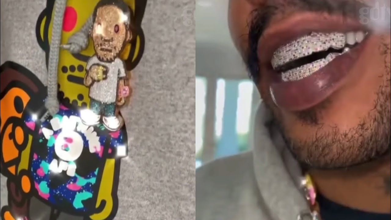 Kid Cudi Gets TV Static Pixel Grill From Ben Baller - YouTube