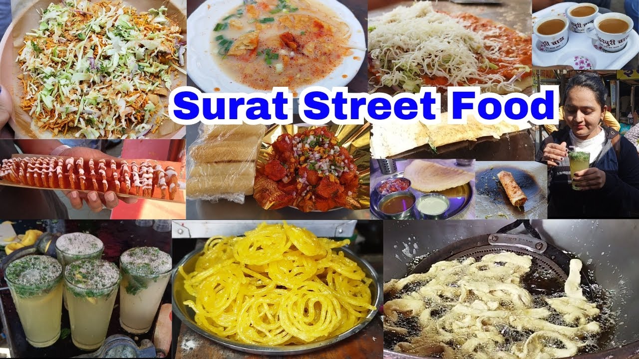 Best Street Food In Surat |Aaloo Puri,Khawsa, Gathiya,Gotala,Mojito ...