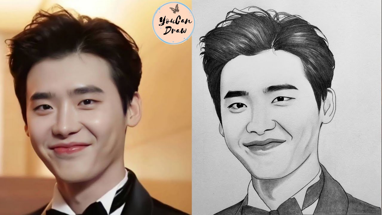How to draw Lee Jong Suk Step by step | Drawing Tutorial | YouCanDraw ...