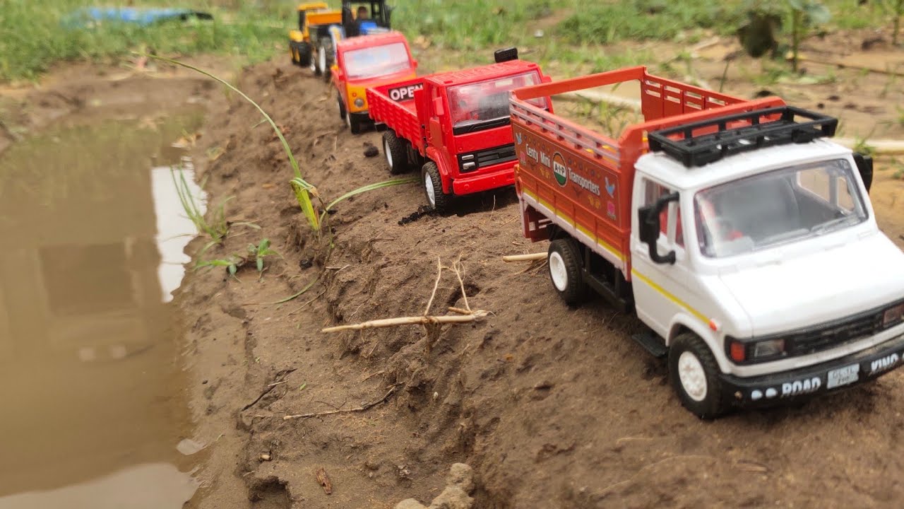 JCB 5cx fully loading farm tack tractor and mobil truck tempo #toys # ...