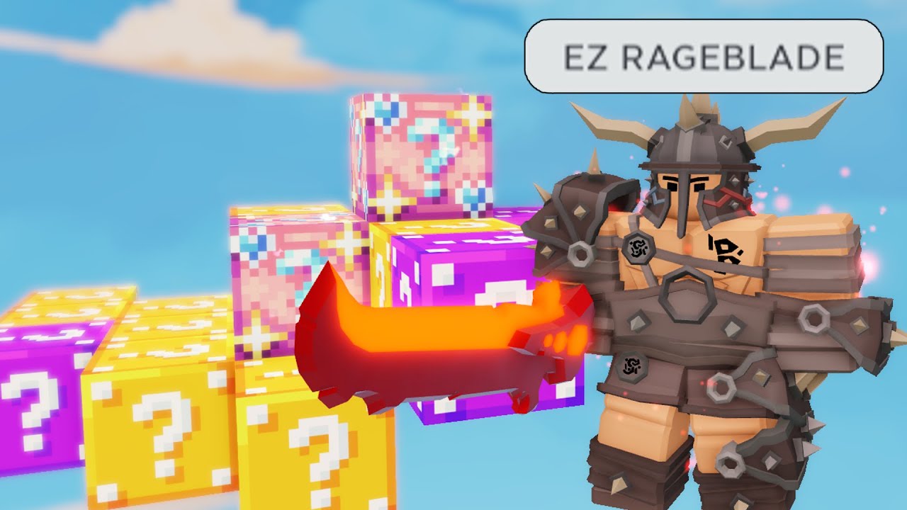 Barbarian in Lucky Block is EZ Rageblade🔥 (Roblox Bedwars) - YouTube