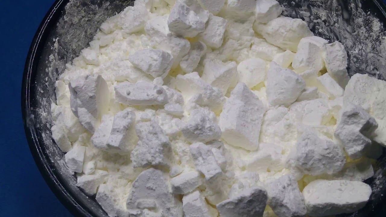 Oven baked cornstarch chunk asmr - YouTube