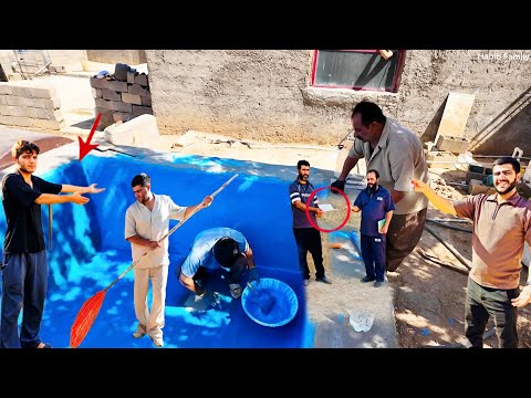 Pool Painting Finished: Habib Family Will Transform an Abandoned Cowshed Farm