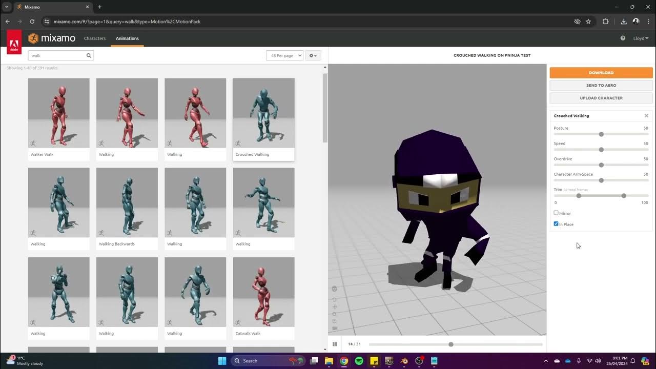 Animate your 3D character with Mixamo! - YouTube