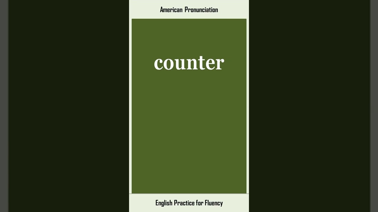 counter, How to Say or Pronounce COUNTER in American, British English ...