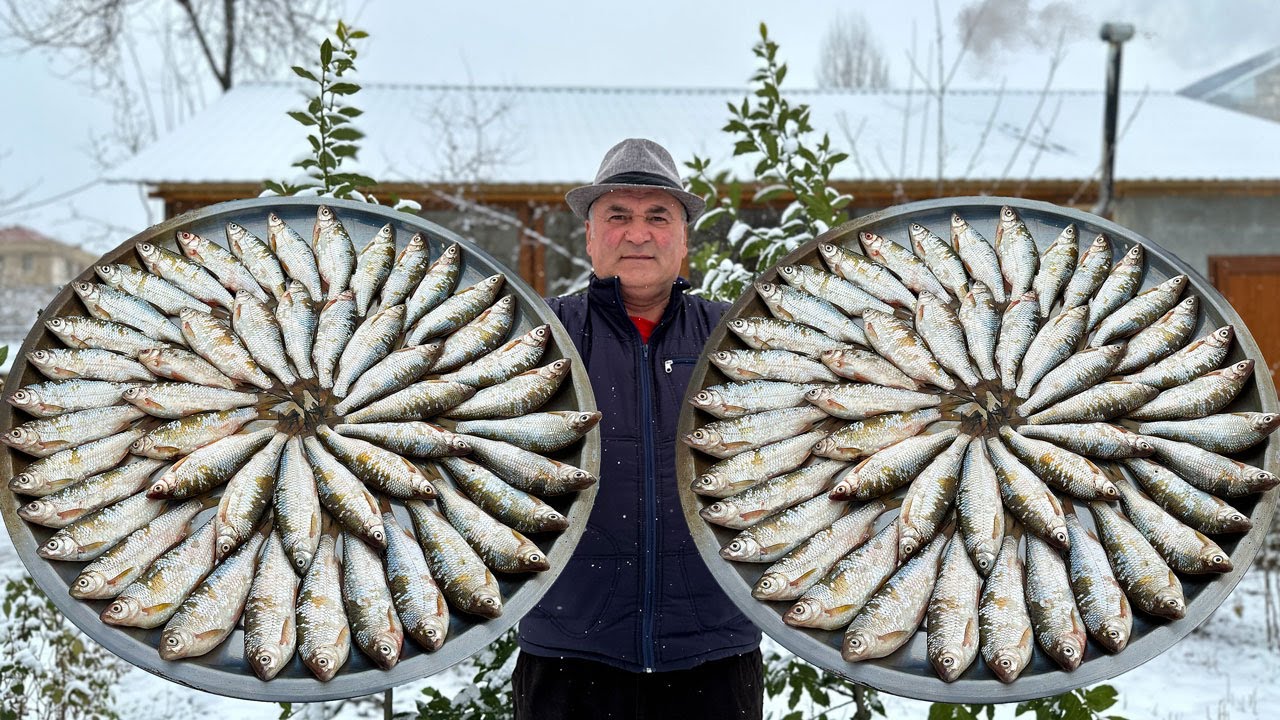 Cold Snowy Winter Day | Whole Fried Delicious Fishes | Quick and Easy ...