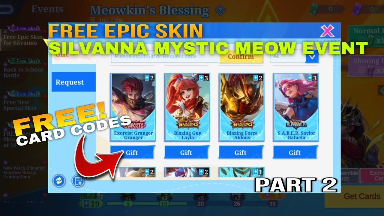 PART 2 | SILVANNA EVENT CODE MYSTIC MEOW! MEOWKIN'S BLESSING CODE MLBB ...
