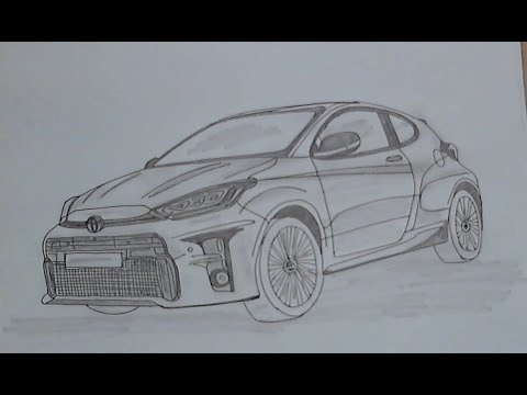 How to Draw a Toyota GR Yaris Car 2021 | Step By Step Drawing Tutorial ...