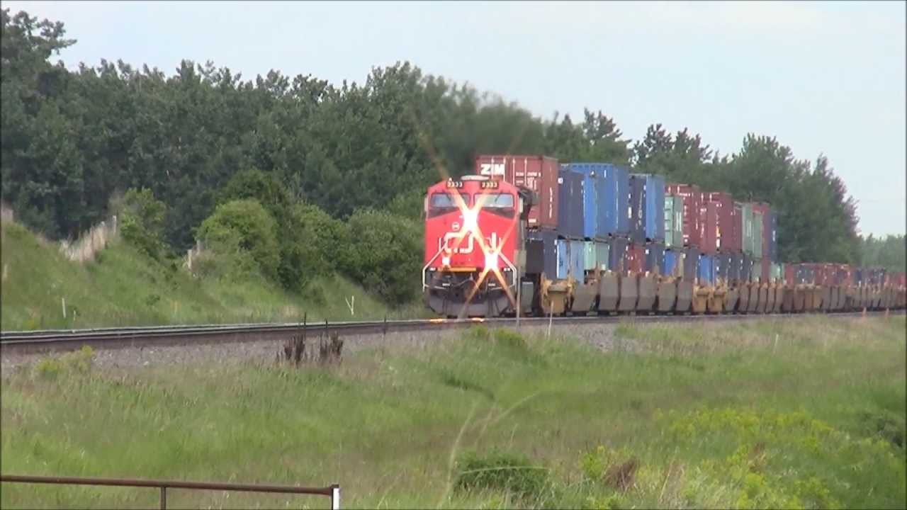 CN 101 (Intermodal) W/ DPU @ Acheson Alberta 12JUN13 ES44DC 2333 ...