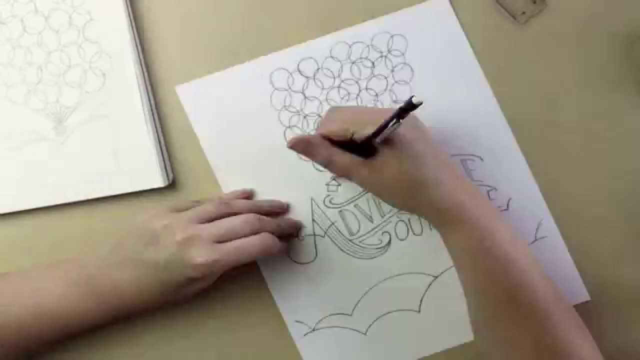 "Adventure is Out There" Drawing / Lettering Time Lapse - YouTube