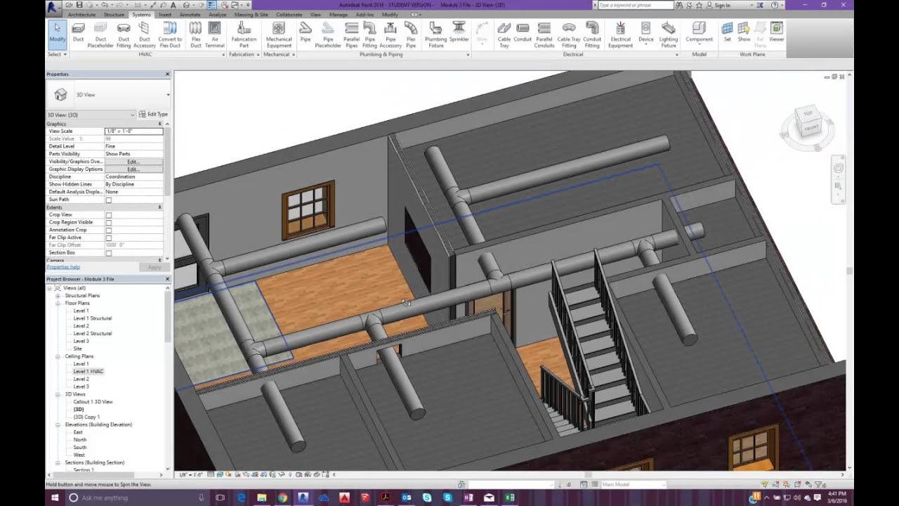 Revit 2016 Modeling with Mechanical Systems - YouTube