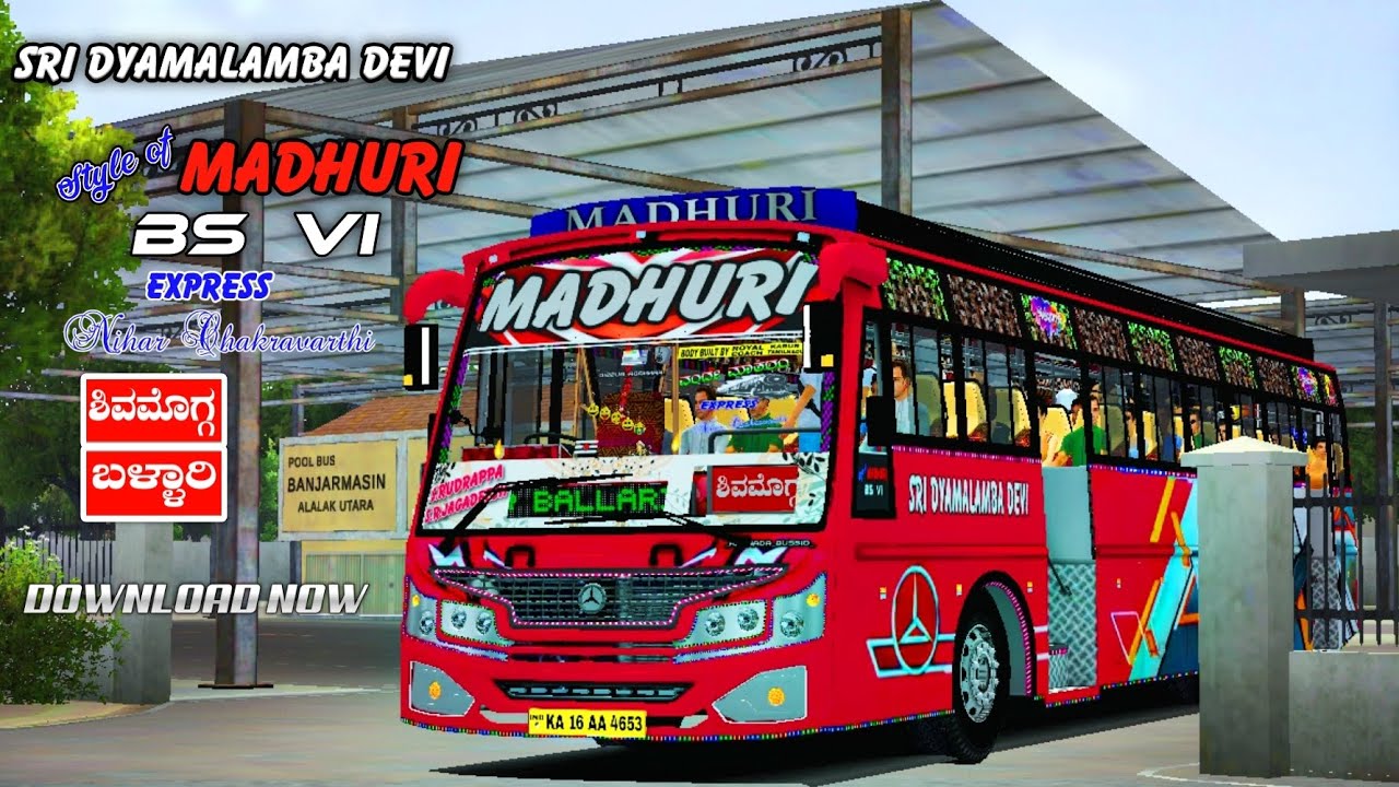 MADHURI travels Karnataka private bus livery for bussid.Karnataka ...