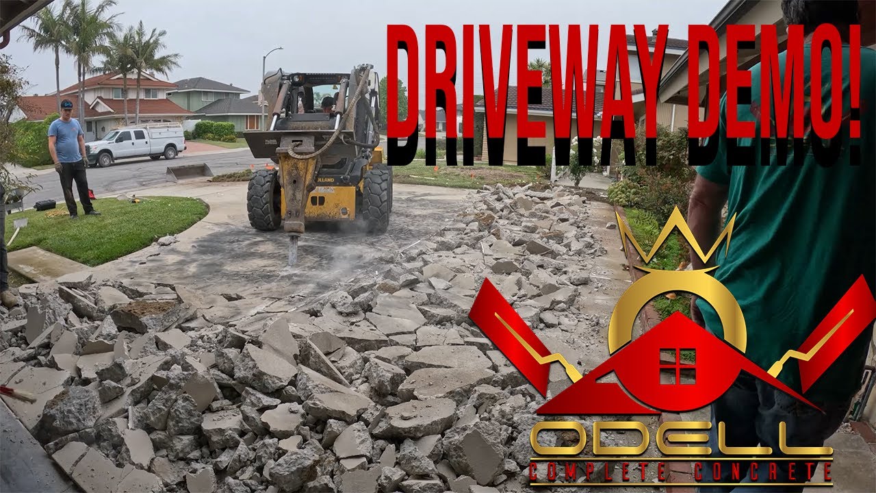 Driveway Demolition and Root Removal - YouTube
