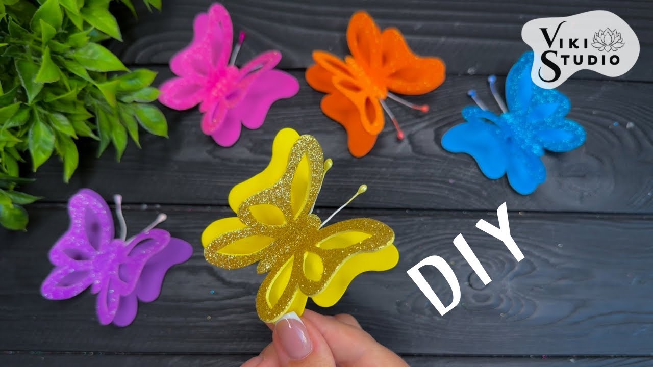 DIY Glitter Foam Sheet Butterfly: Amazing Crafting Idea! 🦋 - YouTube