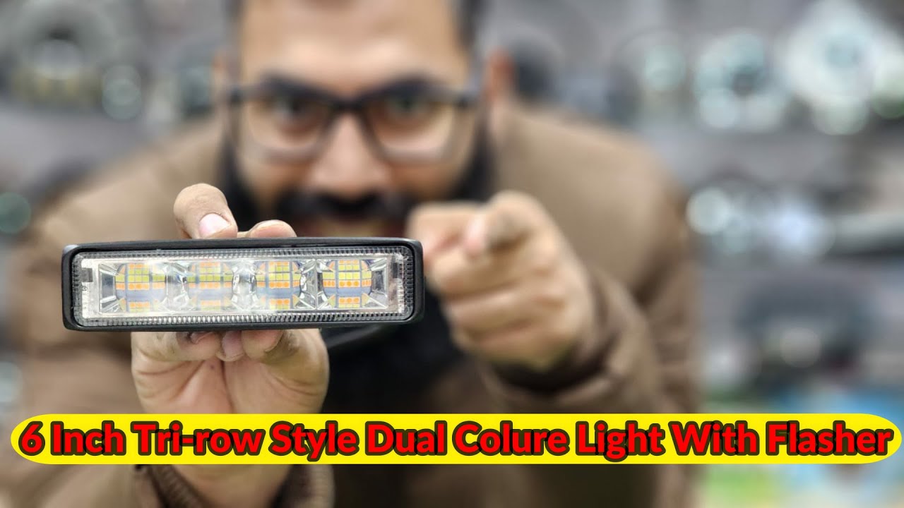 6 Inch Tri-row Style Dual Colure Light With Flasher Flood Bar Light 1 ...