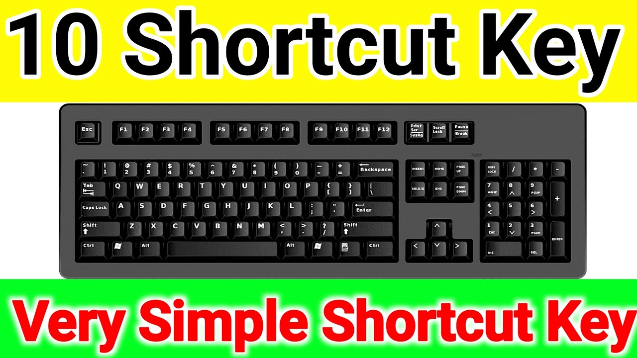 10 Most Important Shortcut keys || 10 Simple Shortcut keys || Keyboard ...