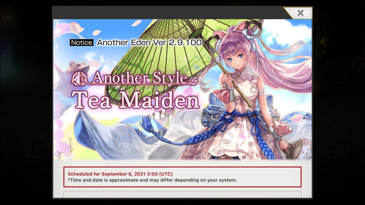 Another Eden Global Update 2.9.100 Another Style Tea Maiden (AS Myunfa ...