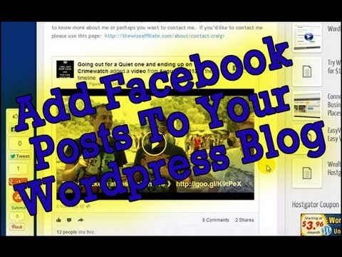 How To Embed Facebook Posts Into A Wordpress Posts Or Page - YouTube