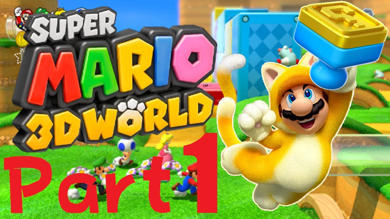 Super Mario 3D World Playthrough w/ Jr. Part 1 "Stampy Wampy!" - YouTube