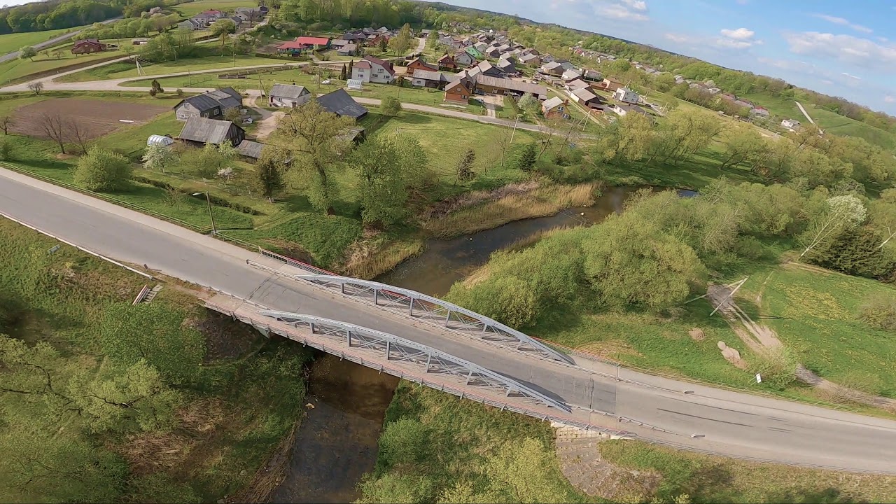 Flying over the river Akmena - YouTube