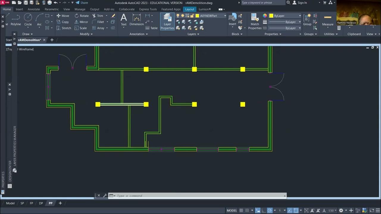 AutoCAD Project 1 Step 4b Adding the New Partitions - YouTube
