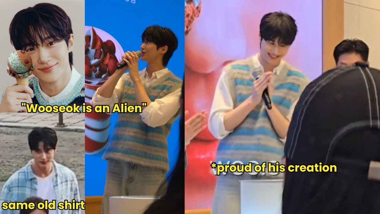 The way Wooseok launched his co-develop ice cream flavor "Wooseok is an Alien" with Baskin ...