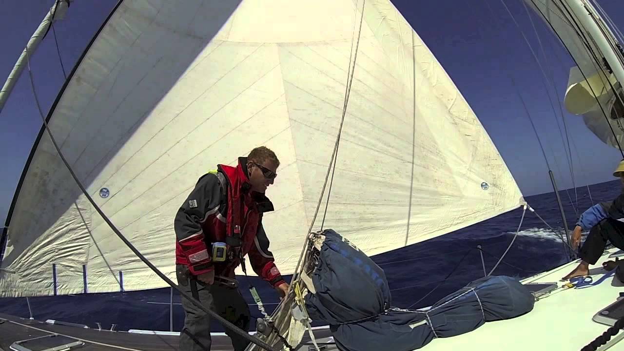 How to put up a storm sail at sea - YouTube