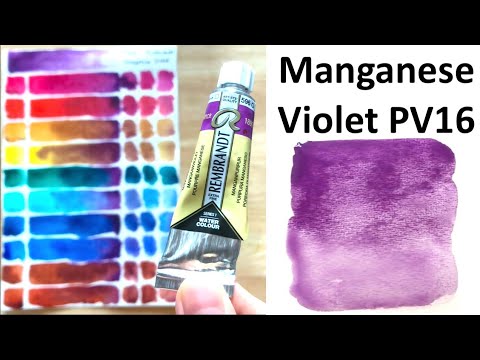 Manganese Violet Watercolor Mixes - PV16 Rembrandt - YouTube