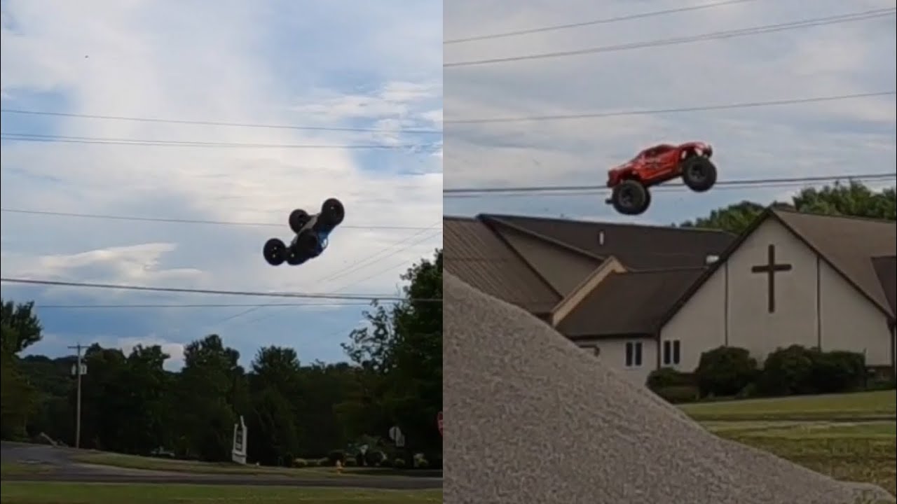 Traxxas XMaxx 8s / Arrma Notorious 6s at the gravel pile - YouTube