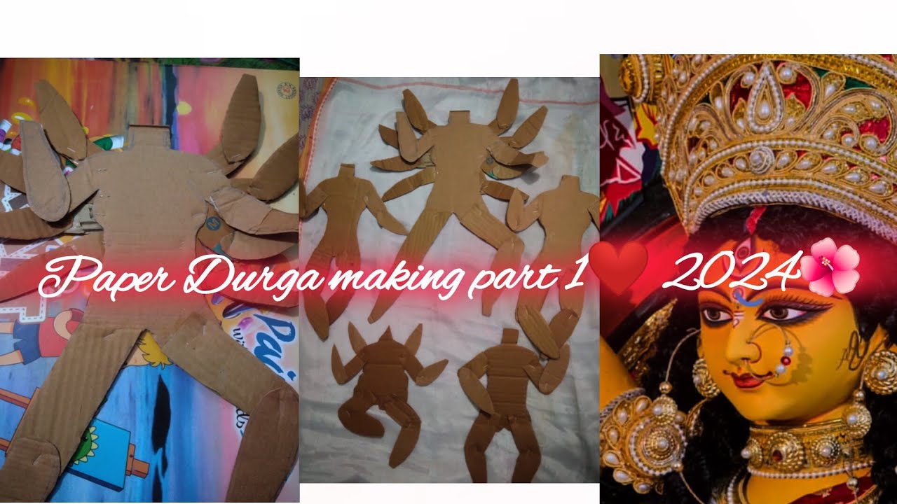 paper Durga 2024 🙂 part 1 how to make structure of paper Durga by ...