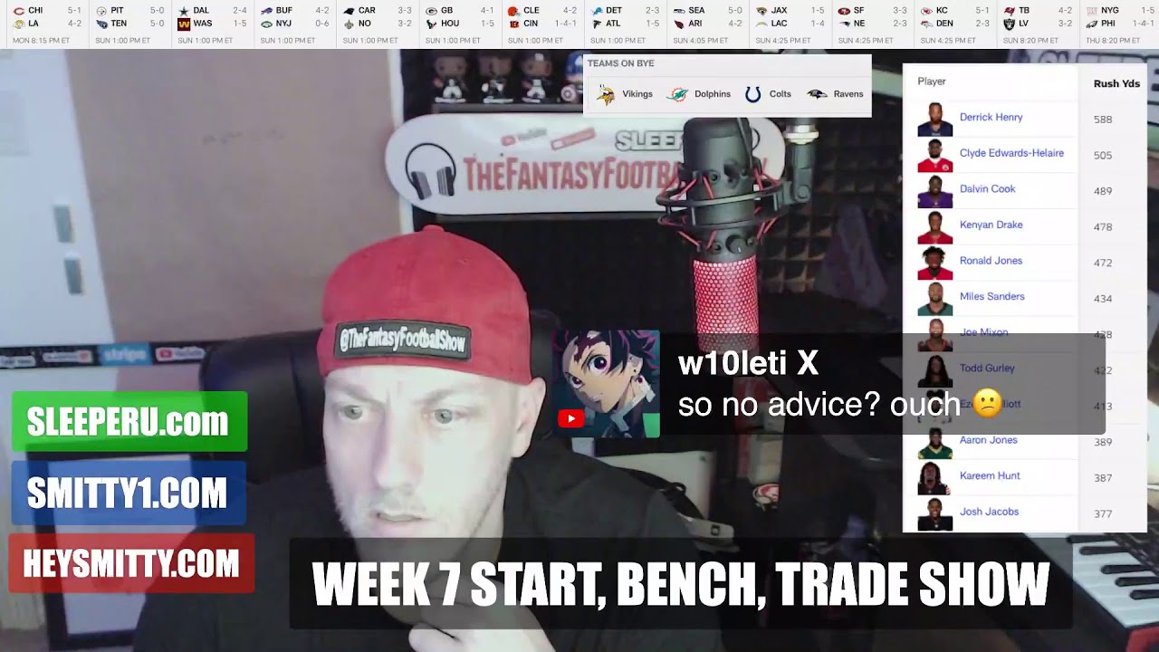Week 7 Start, Bench and Trade Advice - YouTube