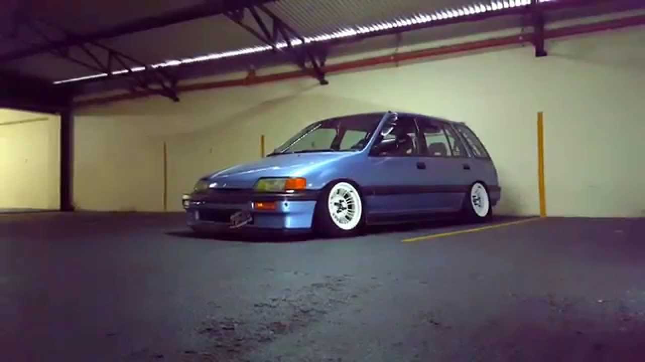 Honda Civic Ef Wagon air suspension - YouTube