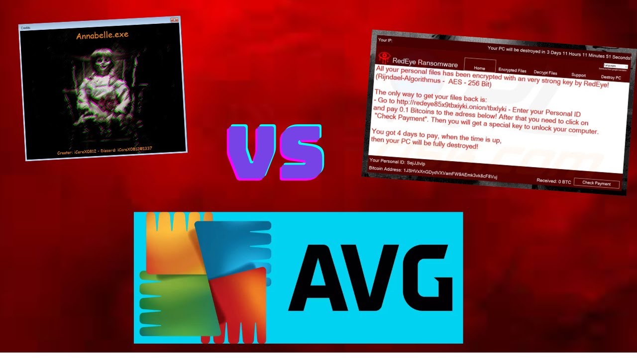 RedEye.exe e Annabelle ransomware vs Avg *solo a scopo educativo* - YouTube