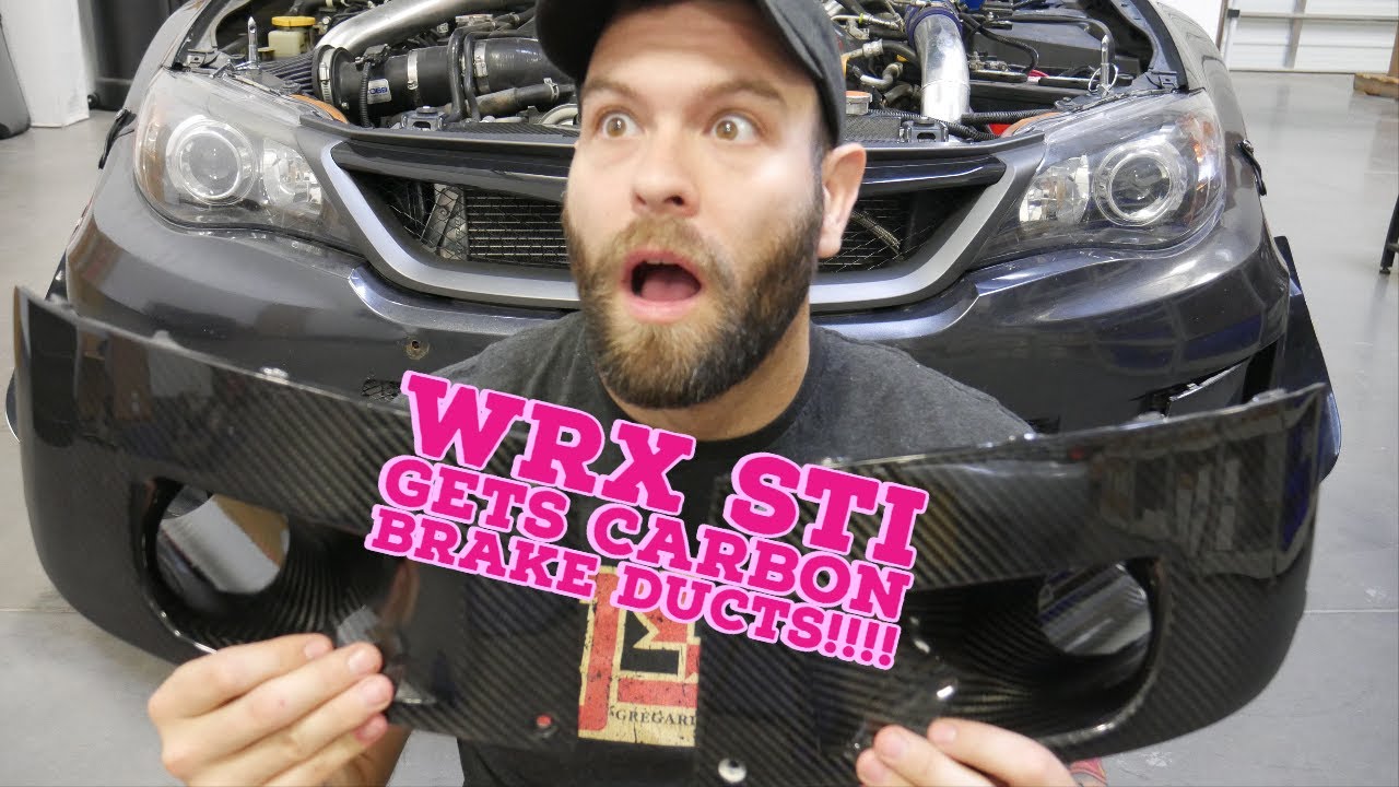 WRX STI gets some Carbon Brake Ducts!! - YouTube