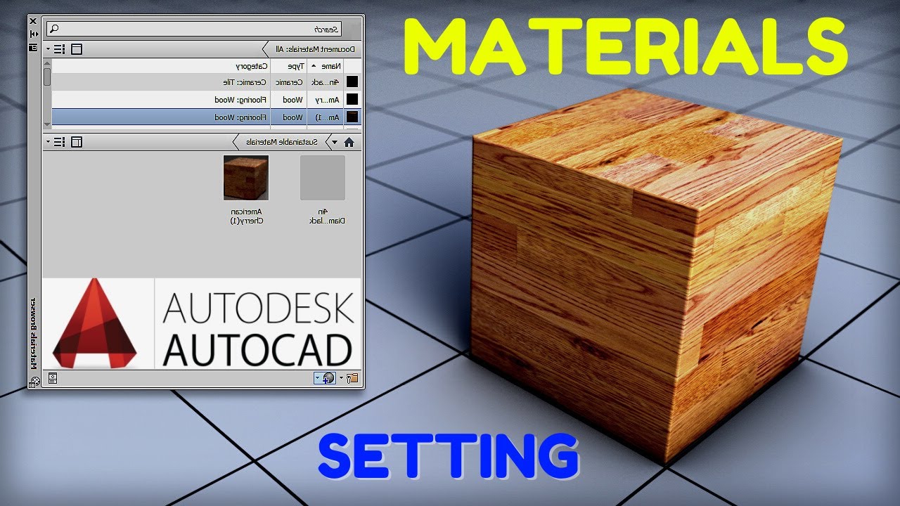 Cara Edit Material pada AutoCad - YouTube