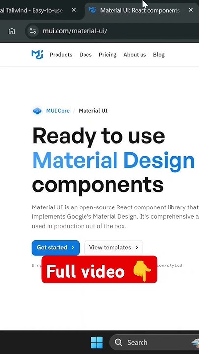 MUI with tailwind #css #reactjs #coding #javascript - YouTube