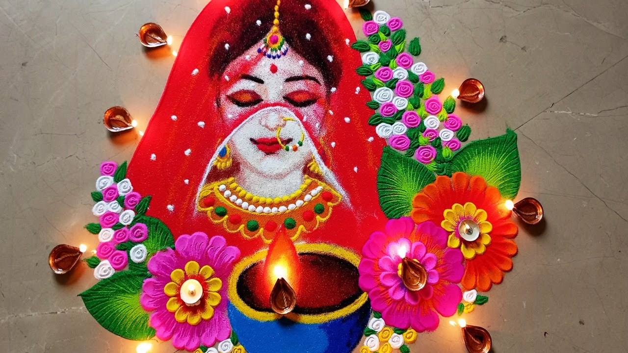Unique Rangoli for Diwali with voice demonstration . Try it !! - YouTube