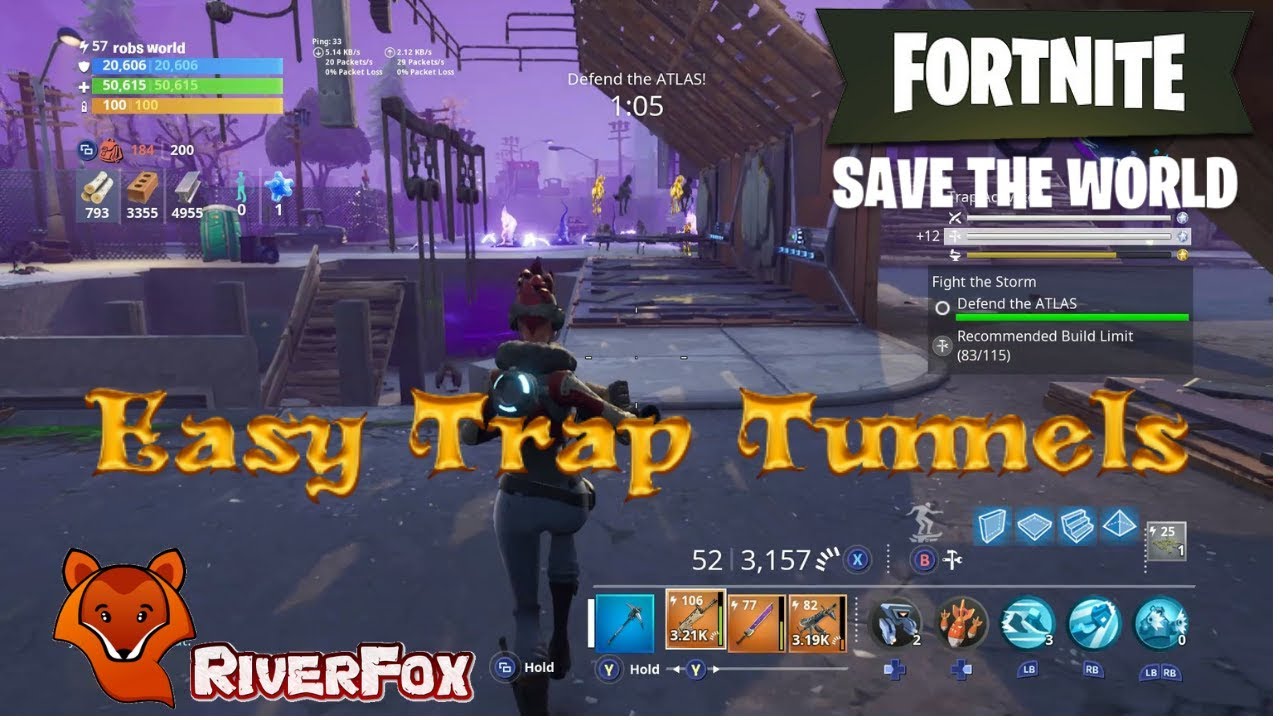 Fortnite STW How To Build Trap Tunnels with launchers - YouTube