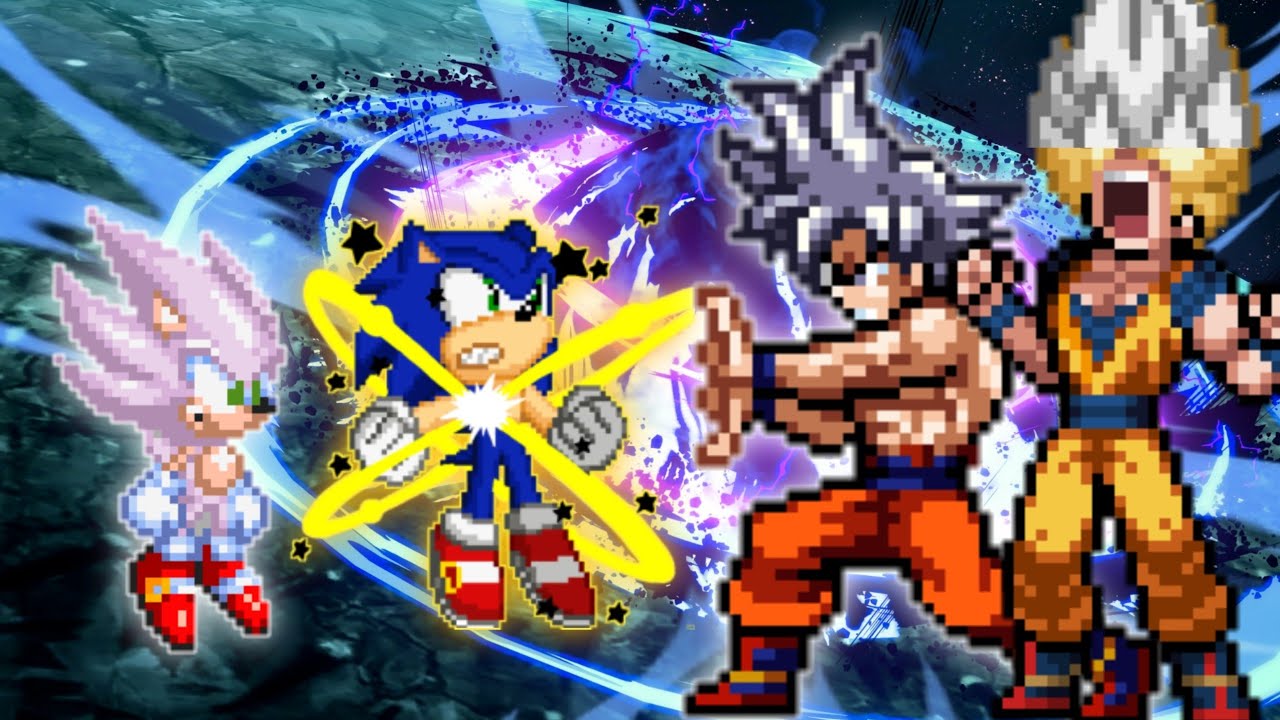 Classic Sonic V2(New) & Sonic Chaos V2(AF) VS Mastered Goku MUI & Goku ...