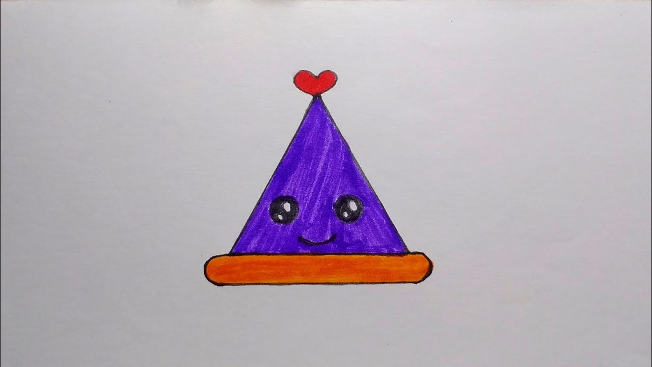 How To Draw A Cute Party Hat | Hat Drawing | Colour Drawing - YouTube