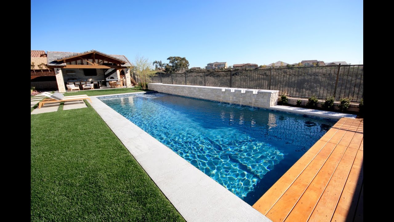 San Diego Pools - Linear Pool with Water Feature - YouTube